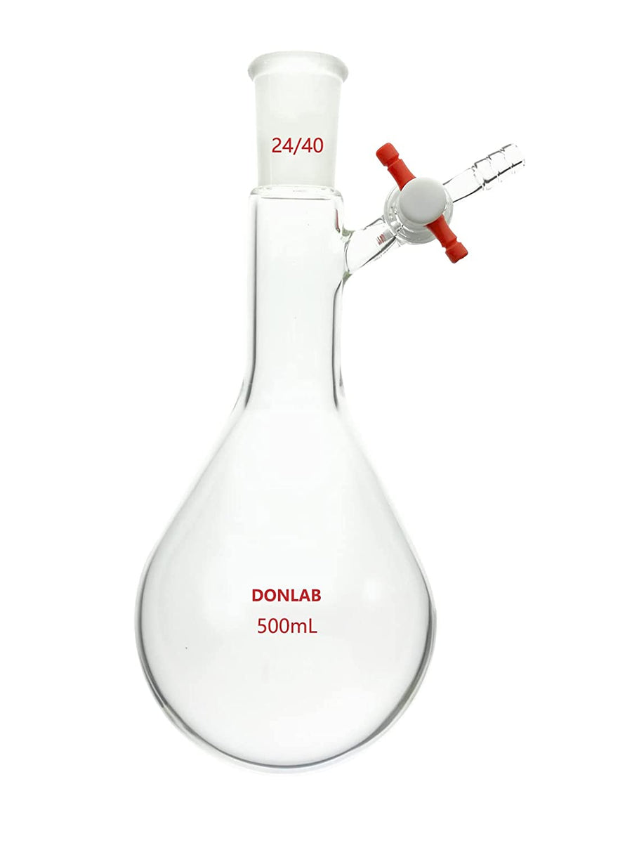 DONLAB FLR-01 ASTM STD Glass SCHLENK Reaction Flask 24/40 Joint with P