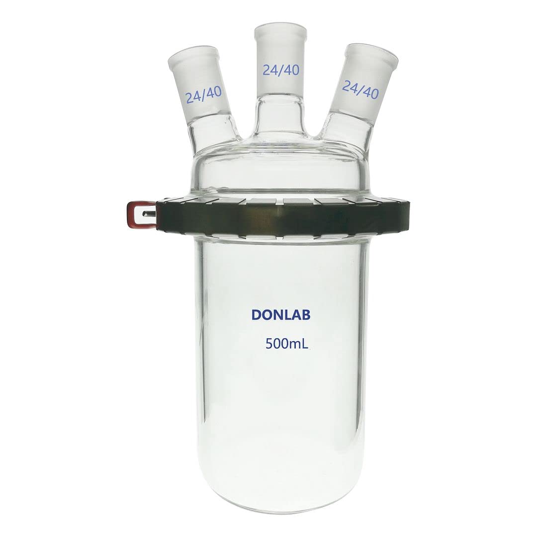 DONLAB REA-02 3-Neck/4-Neck Cylindrical Reaction Kettle Flask,W/Lid