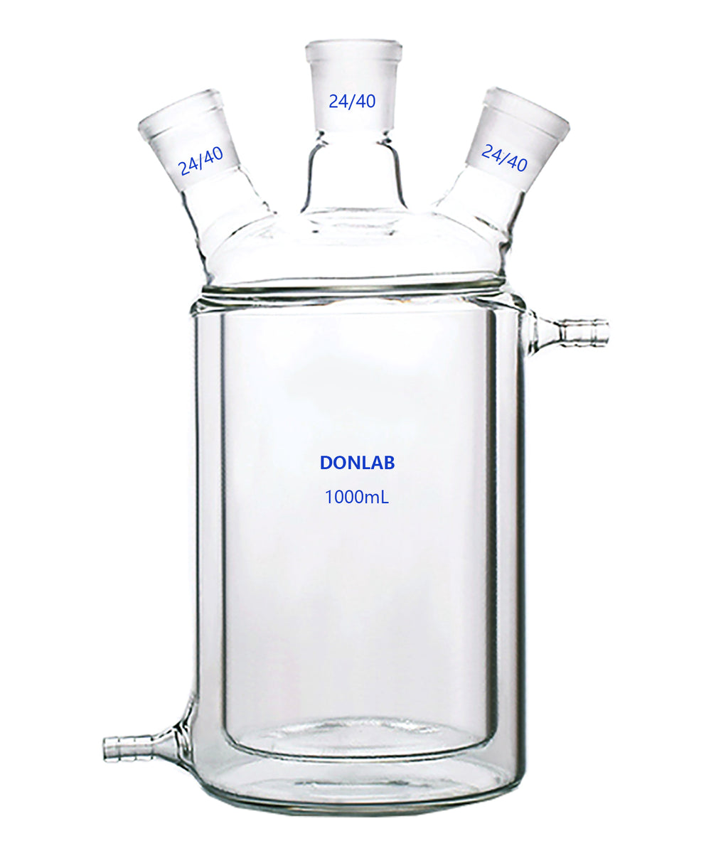 DONLAB CFL Glass 3-Neck Double Layer Flat Bottom Reaction Flask Jacket